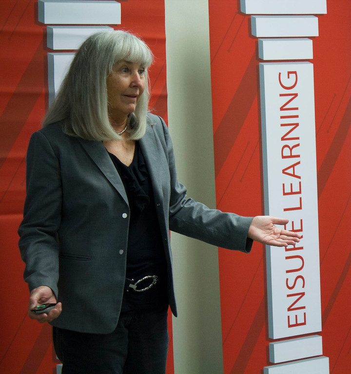 Janet Fulks presenting to Tom Epstein | Sonya Christian's Blog