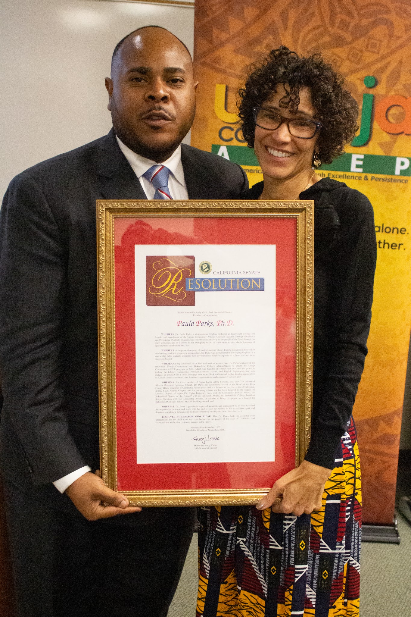 Michael-Bowers-presenting-Dr.-Paula-L.-Parks-with-a-Senate-resolution ...